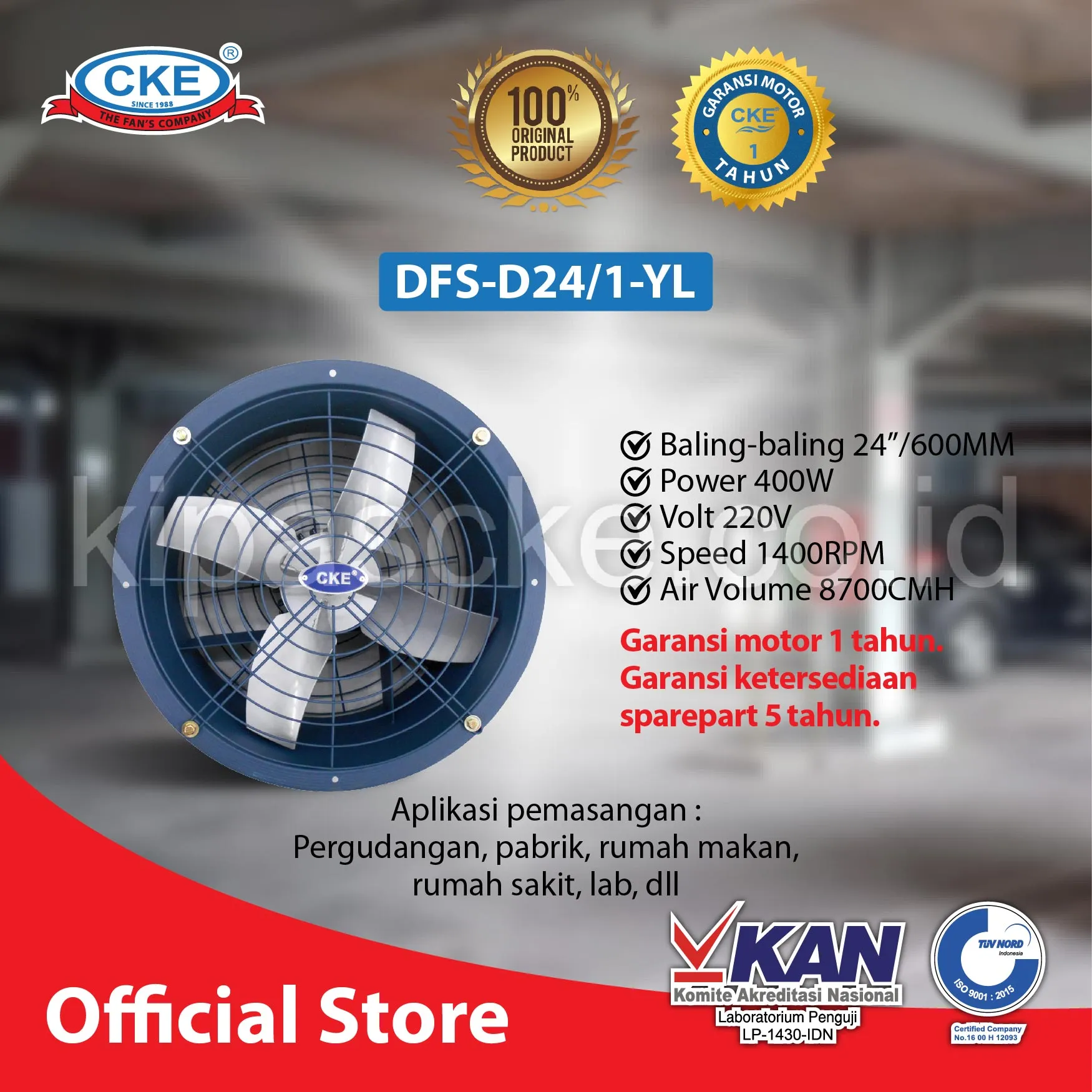 DFS-D24/1-YL | Drum Fan | KIPAS CKE