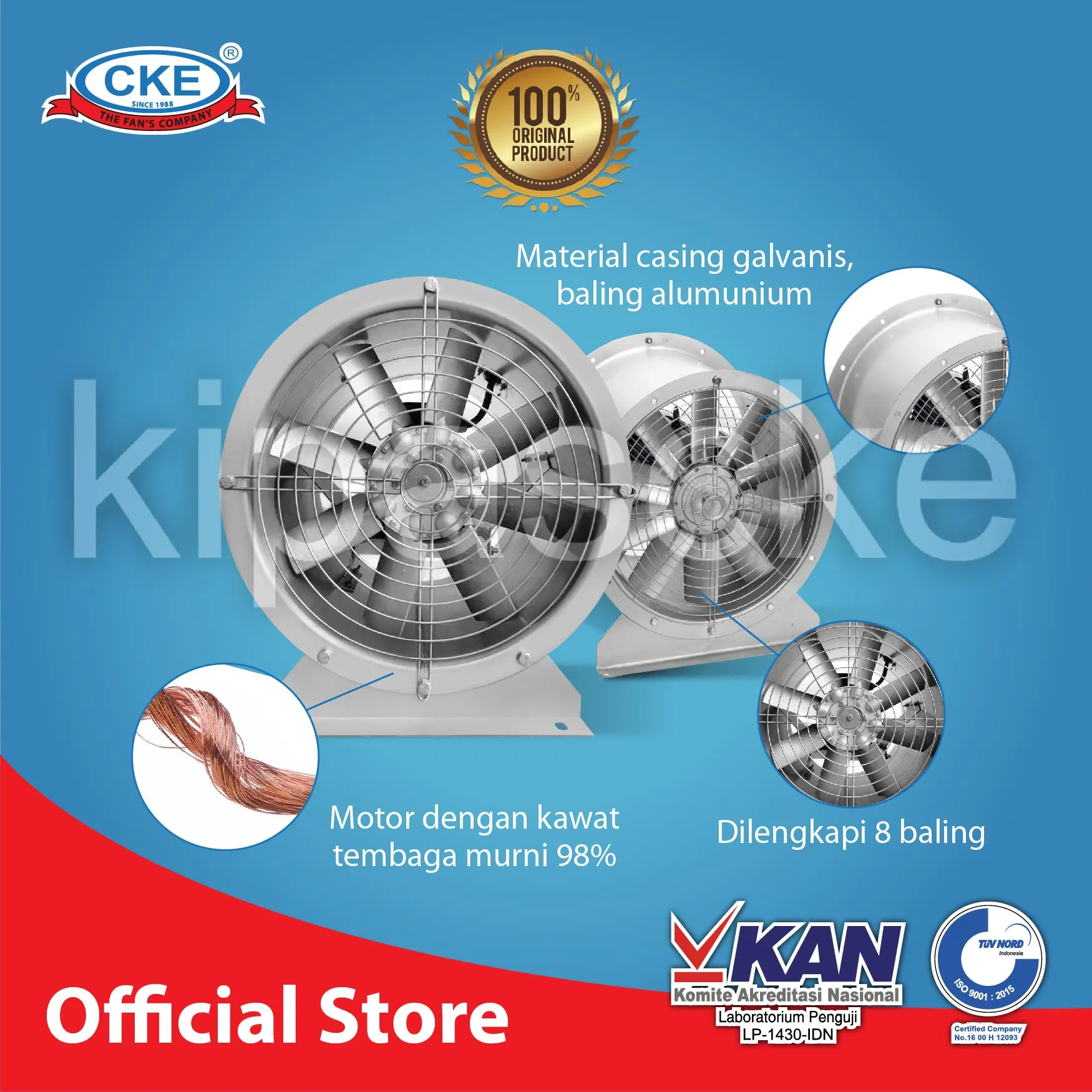 AFD-400GLV/8/1.1/2-HJ | Axial Fan Direct | KIPAS CKE
