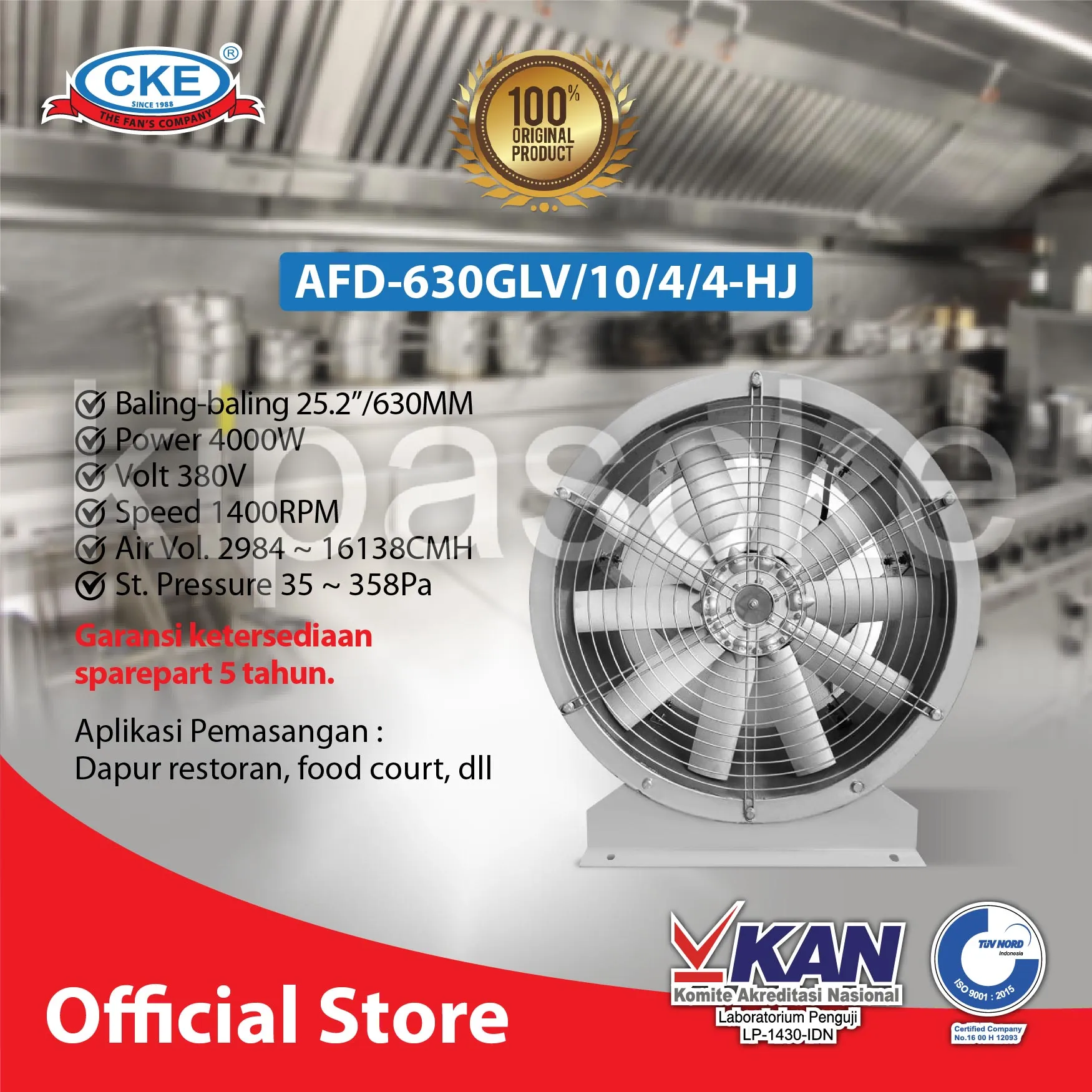 AFD-630GLV/10/4/4-HJ | Axial Fan Direct | KIPAS CKE