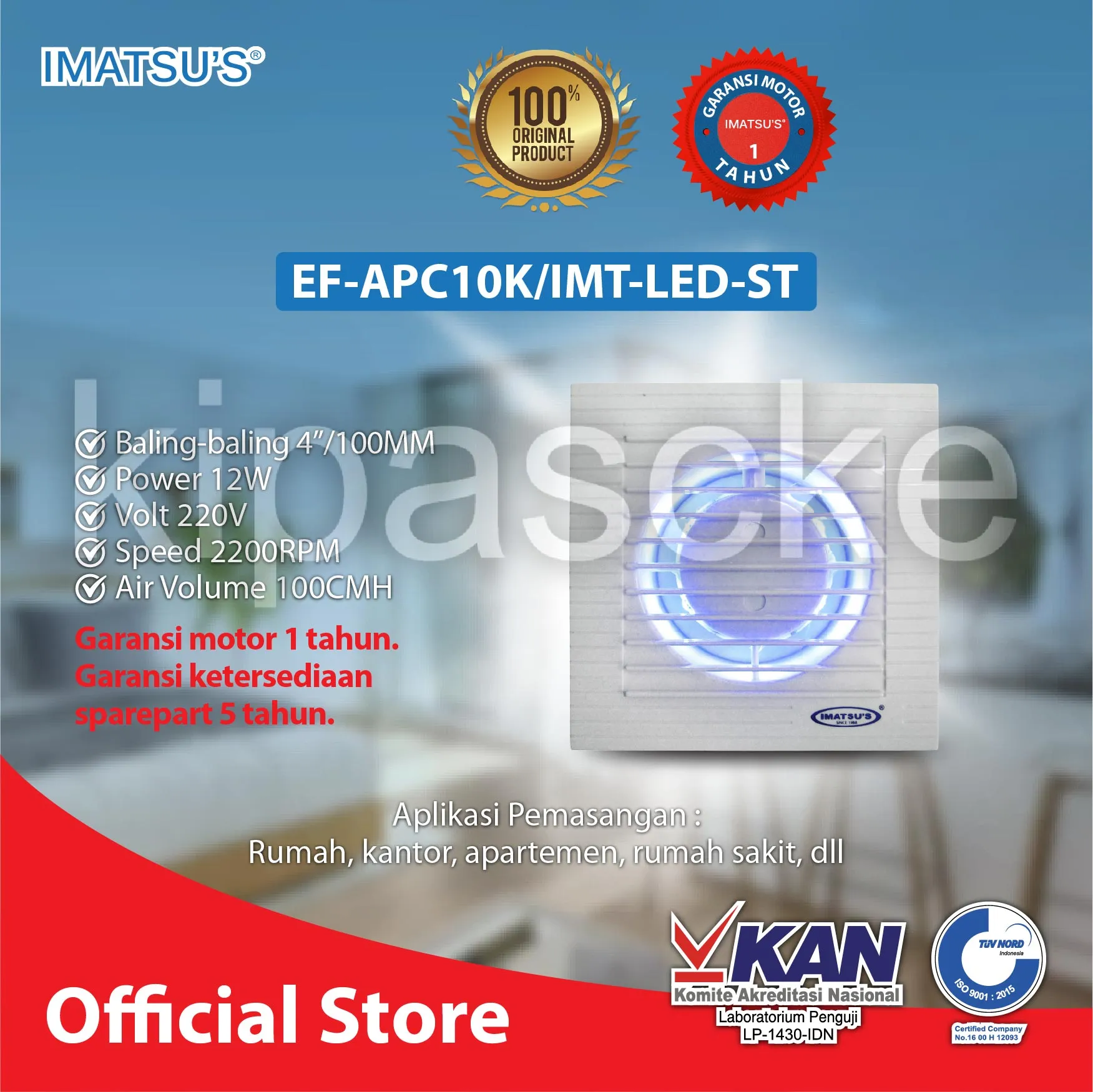 EF-APC10K/IMT-LED-ST | Exhaust Fan | KIPAS CKE