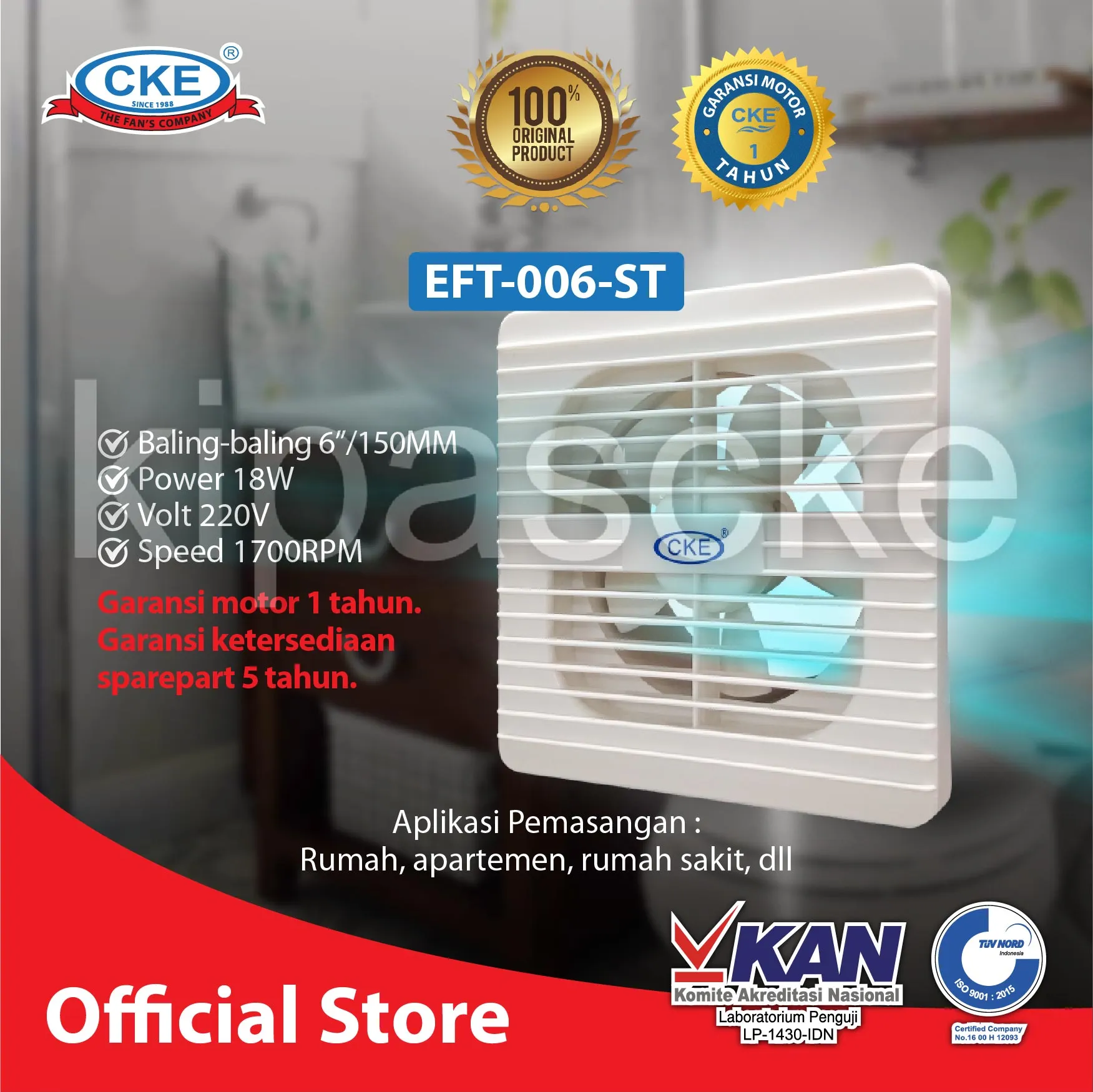 EFT-006-ST | Exhaust Toilet | KIPAS CKE