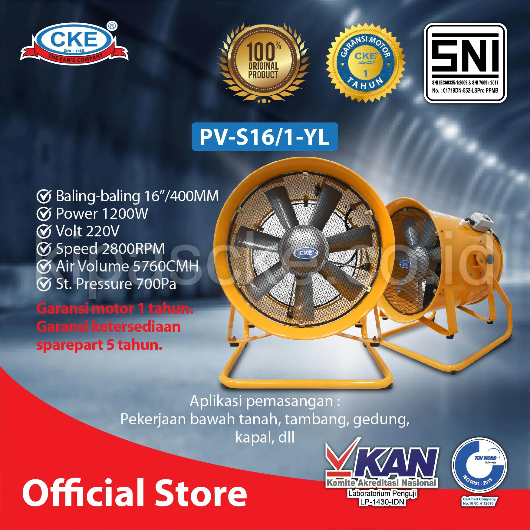 PV-S16/1-YL | Portable Ventilator | KIPAS CKE