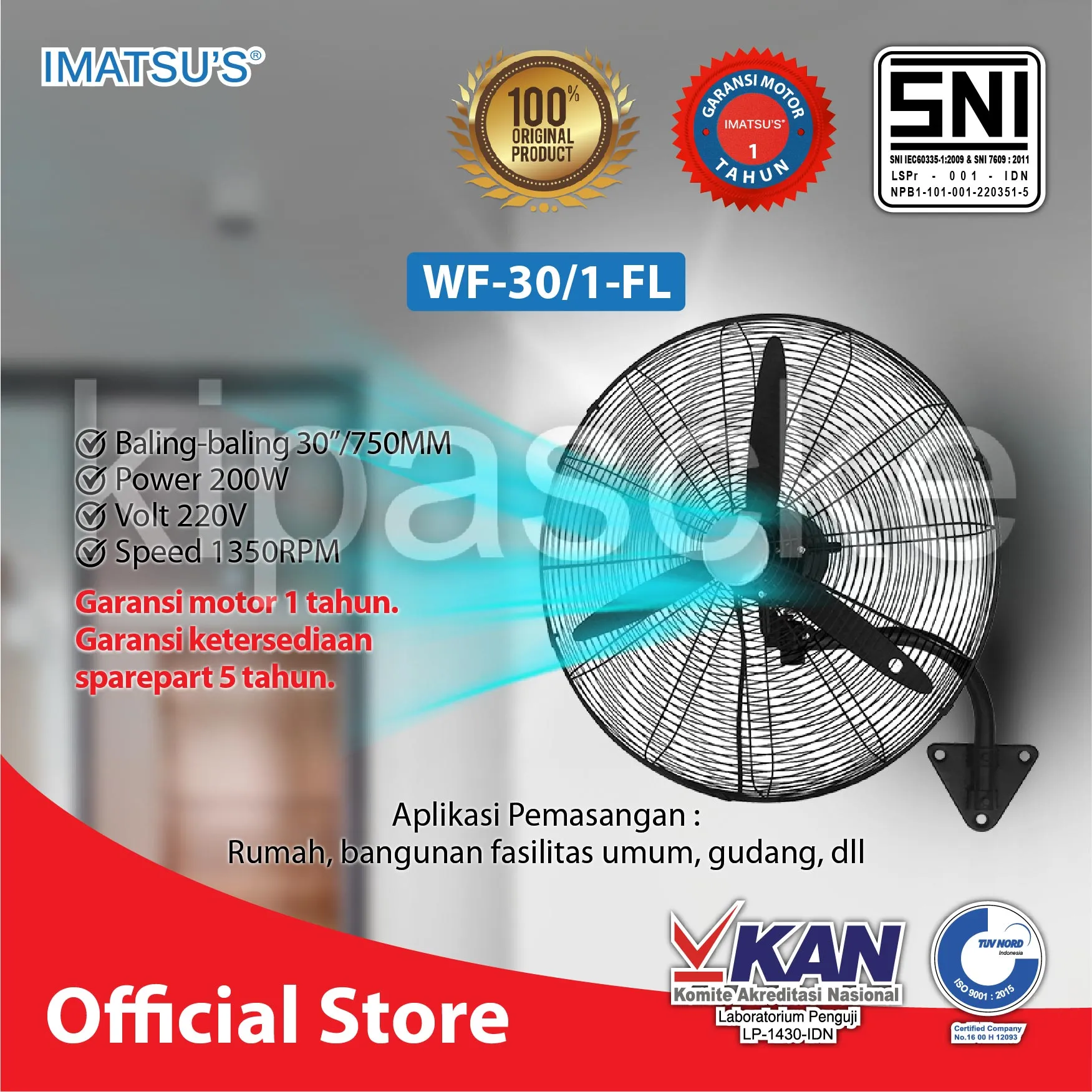 WF-30/1-FL | Wall Fan | KIPAS CKE