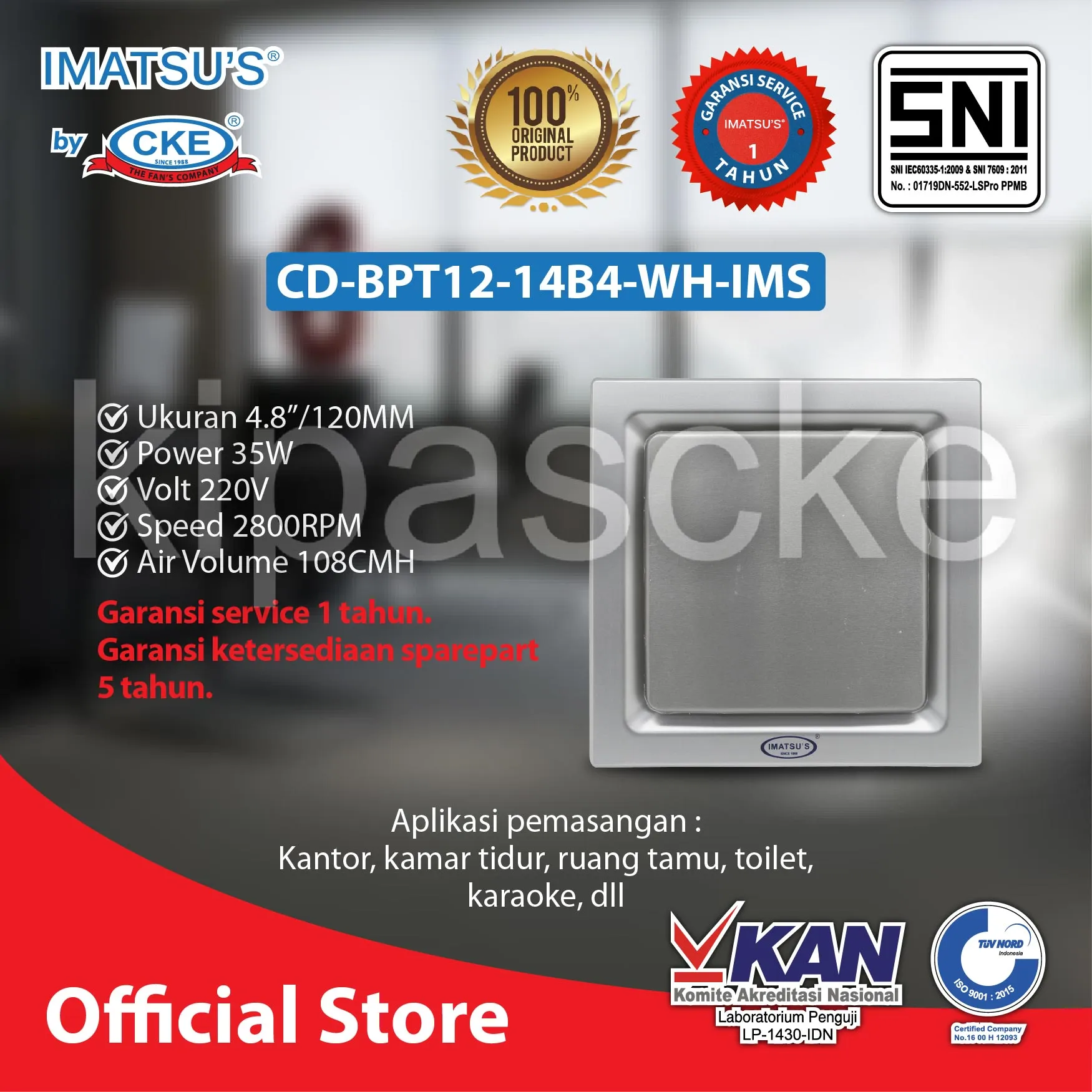 CD-BPT12-14B4-WH-IMS | Ceiling Duct | KIPAS CKE