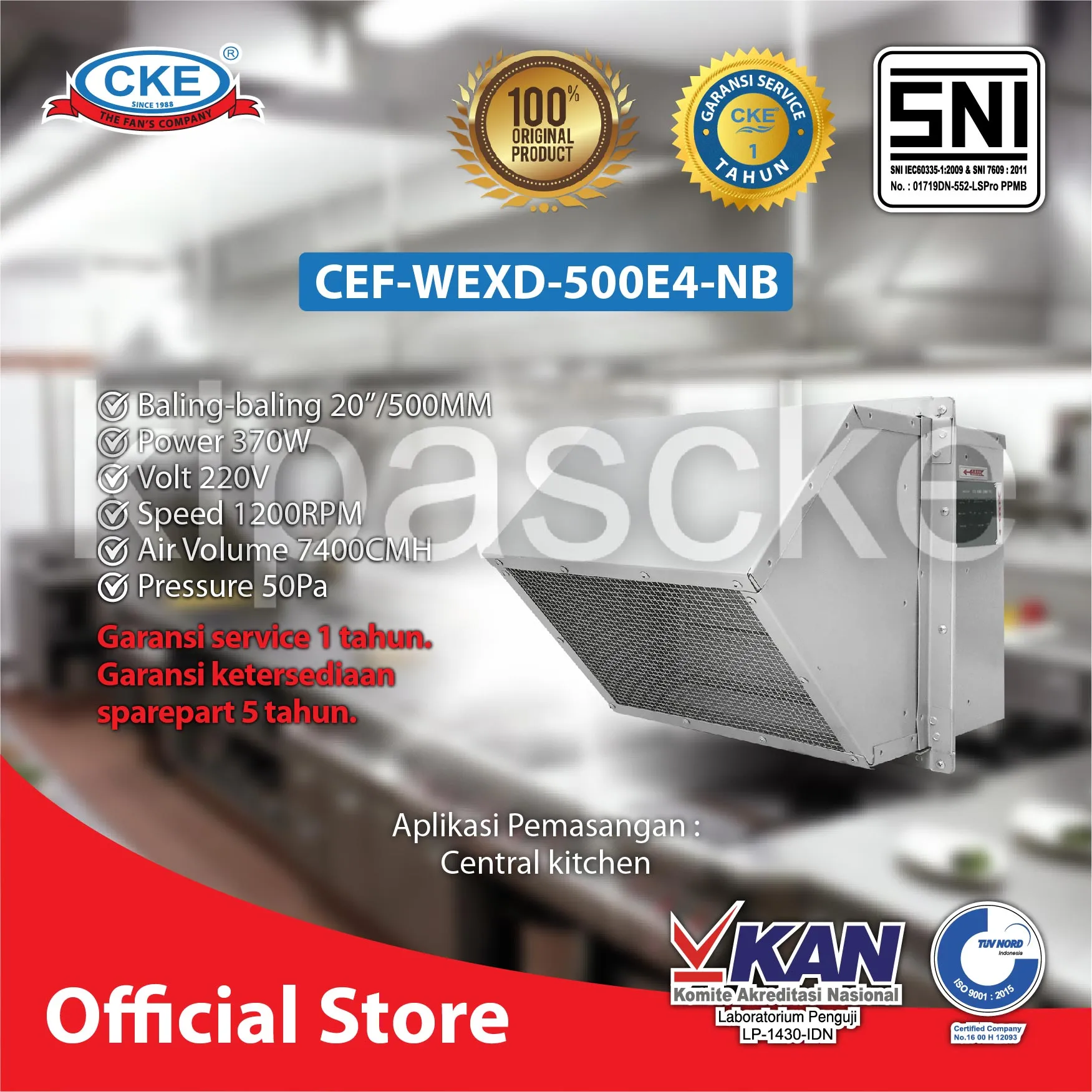 CEF-WEXD-500E4-NB | Exhaust Fan with Rain Cover | KIPAS CKE