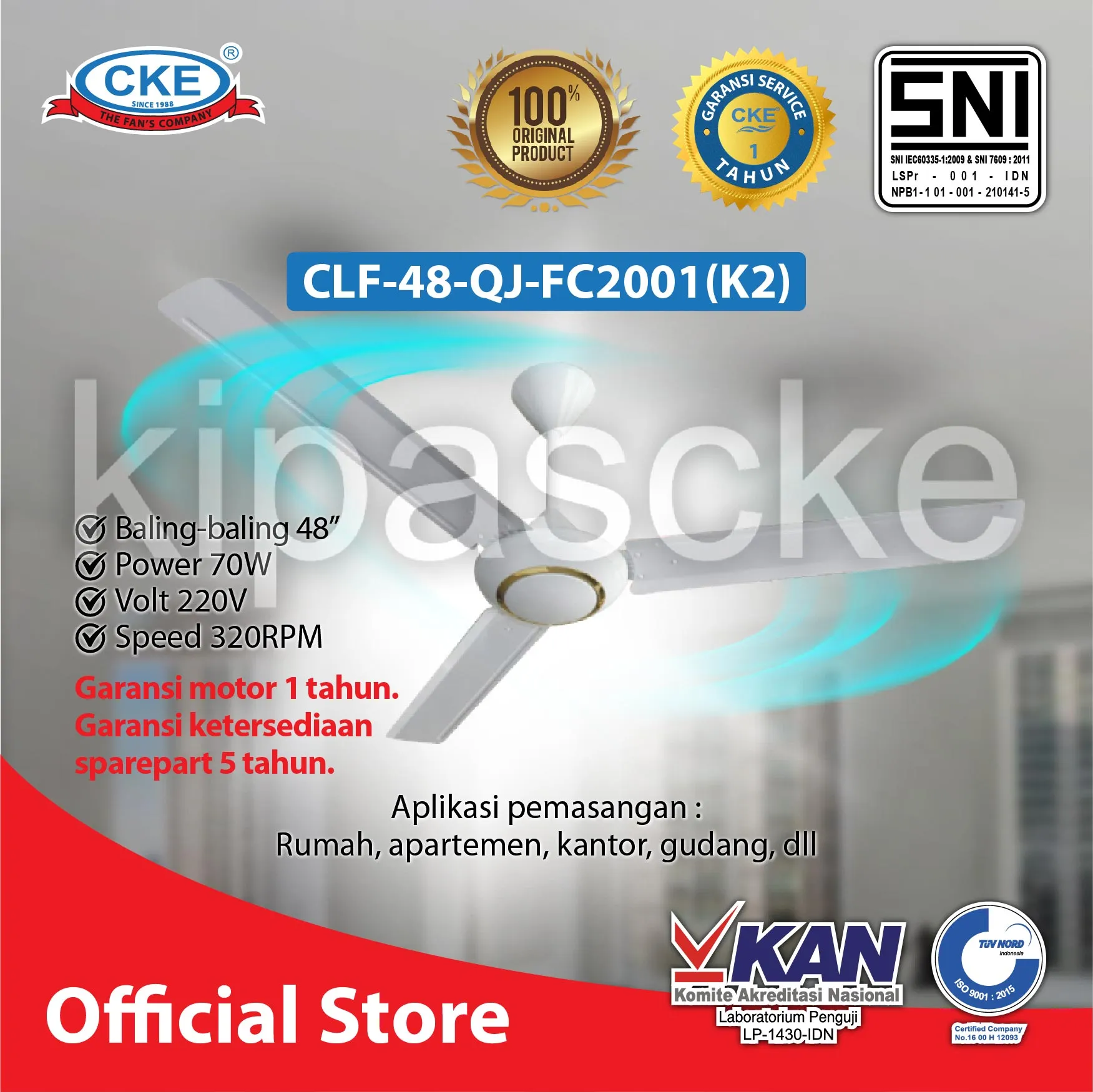 CLF-48-QJ-FC2001(K2) | Ceiling Fan | KIPAS CKE