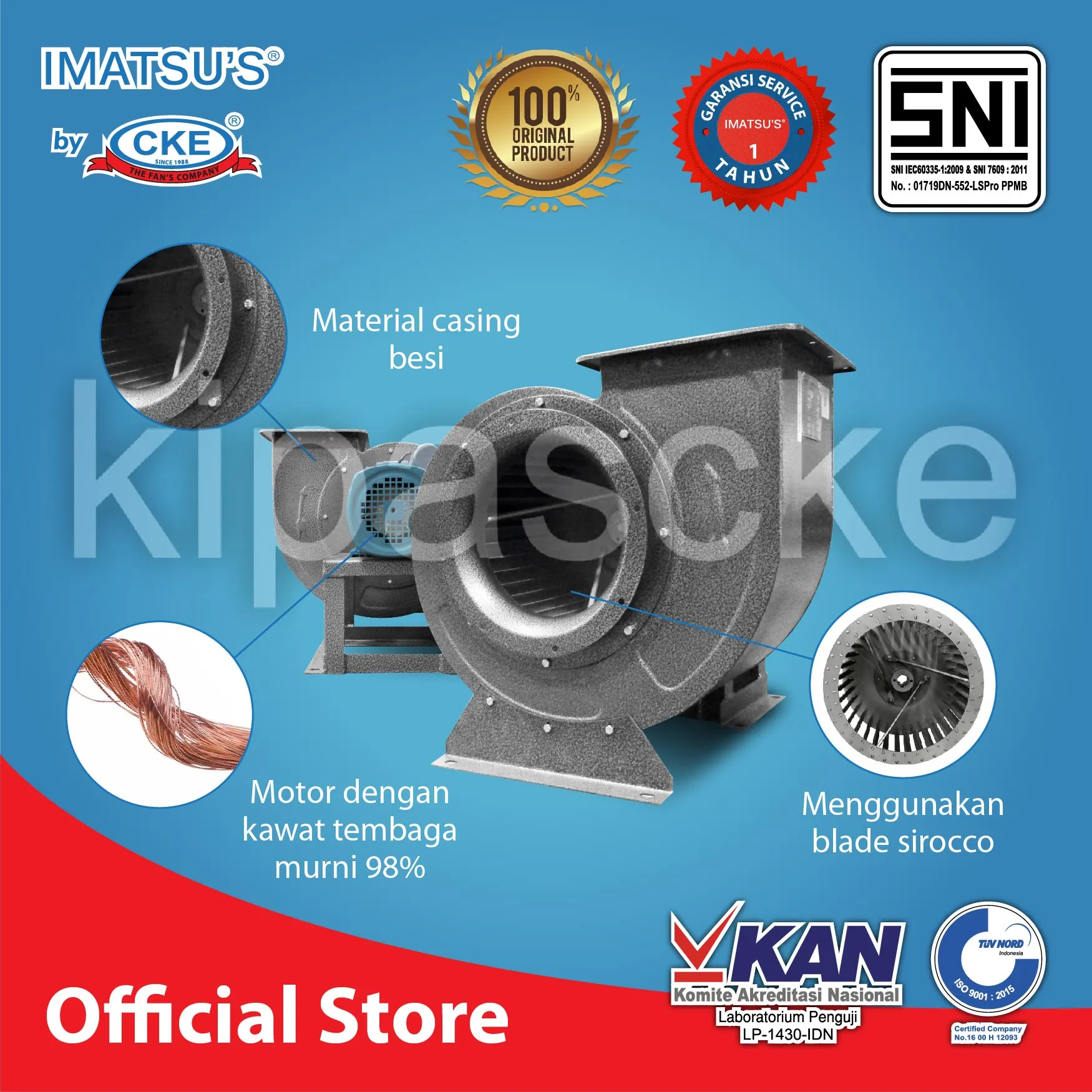 CF-11-62A-2.8A/3-TS | Centrifugal Fan | KIPAS CKE