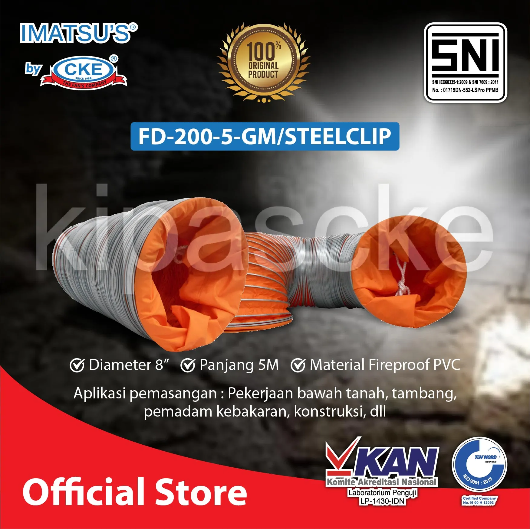 FD-200-5-GM/STEELCLIP | Flexible Duct | KIPAS CKE