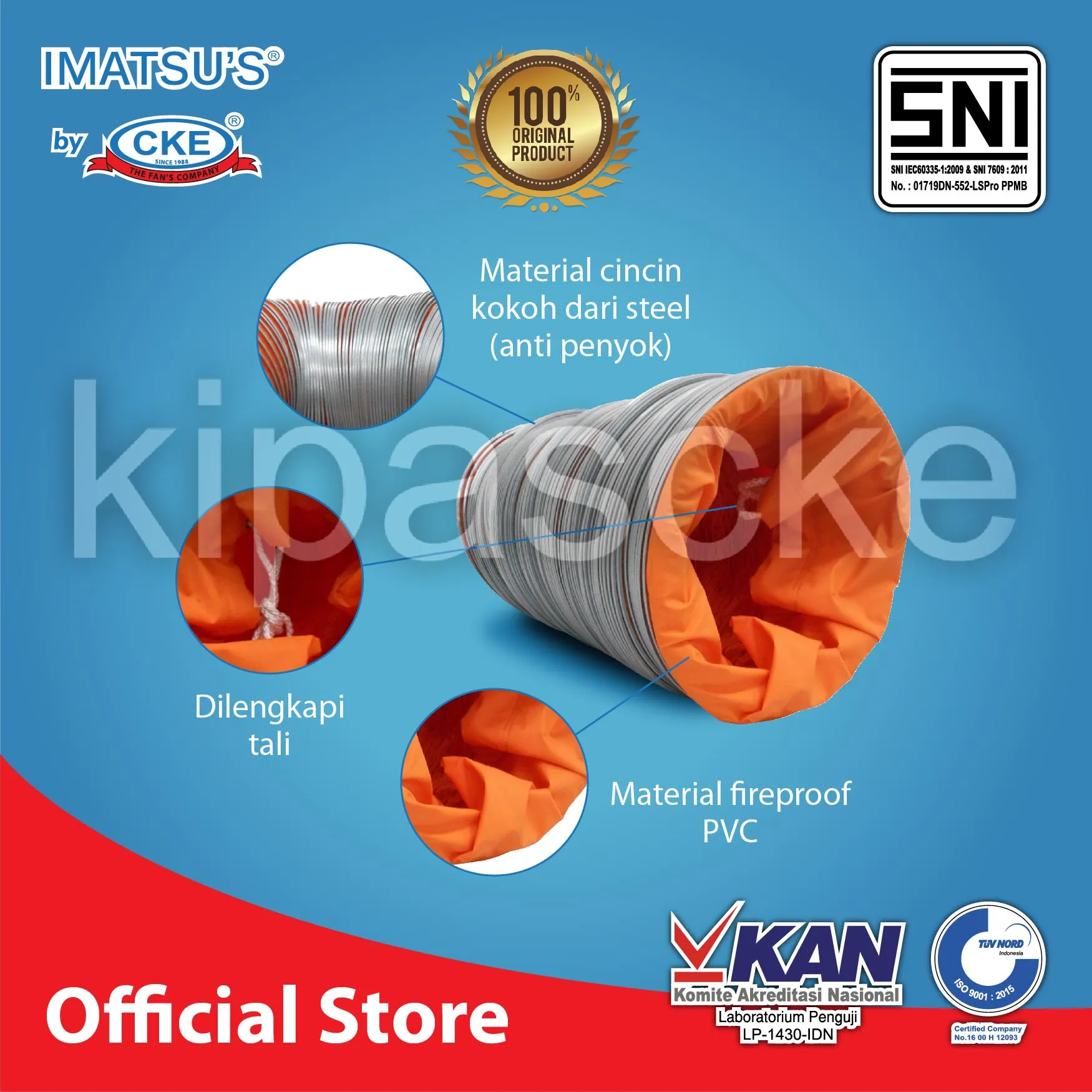 FD-200-5-GM/STEELCLIP | Flexible Duct | KIPAS CKE