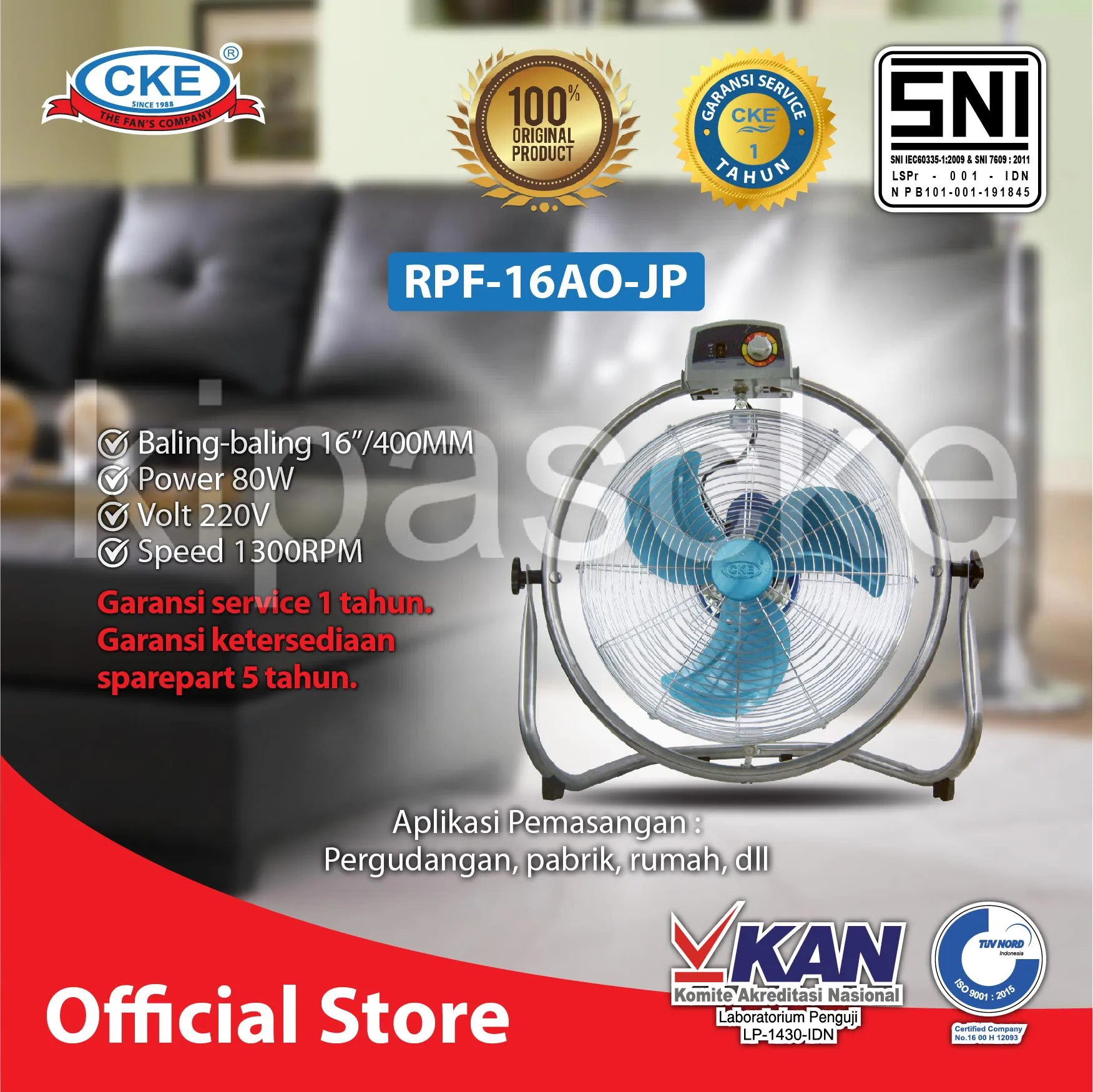 RPF-16AO-JP | Powerfull Fan | KIPAS CKE