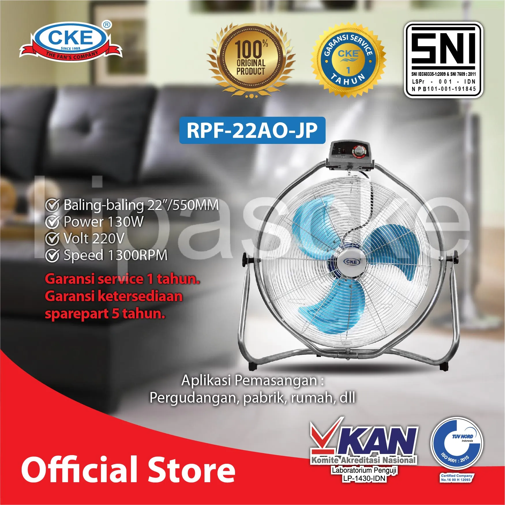 RPF-22AO-JP | Powerfull Fan | KIPAS CKE