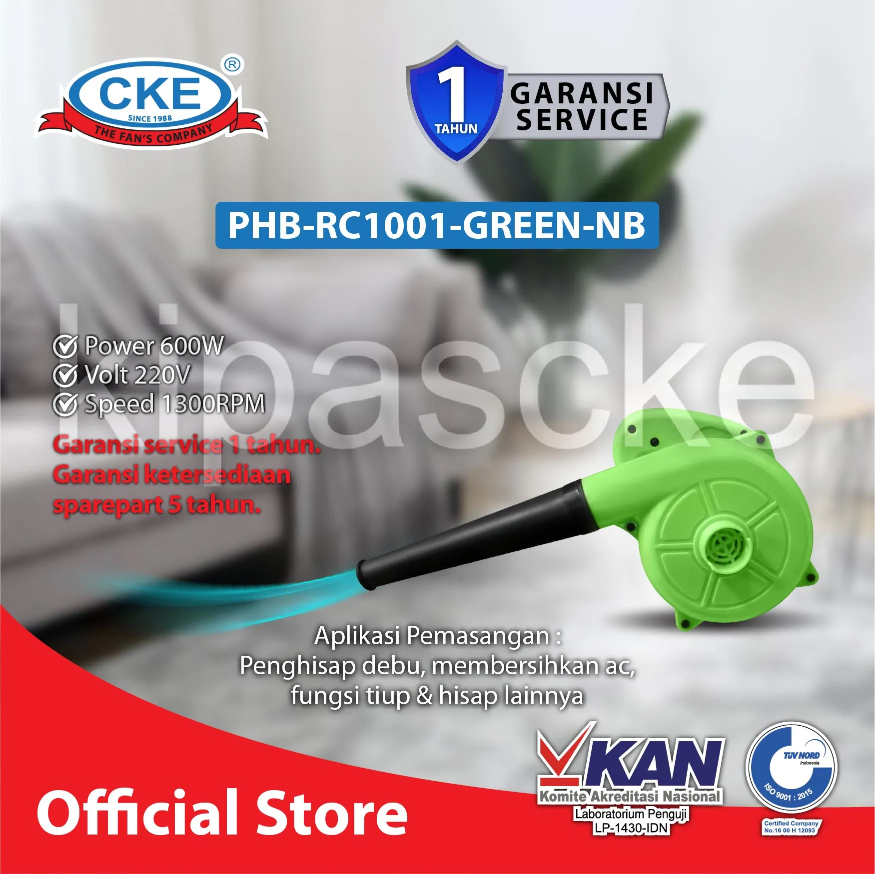PHB-RC1001-GREEN-NB | Handy Blower | KIPAS CKE