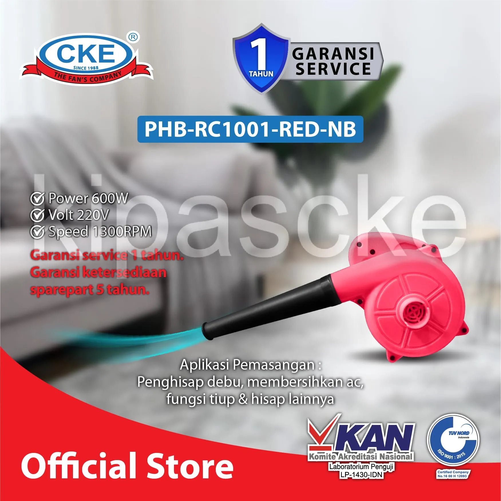 PHB-RC1001-RED-NB | Handy Blower | KIPAS CKE