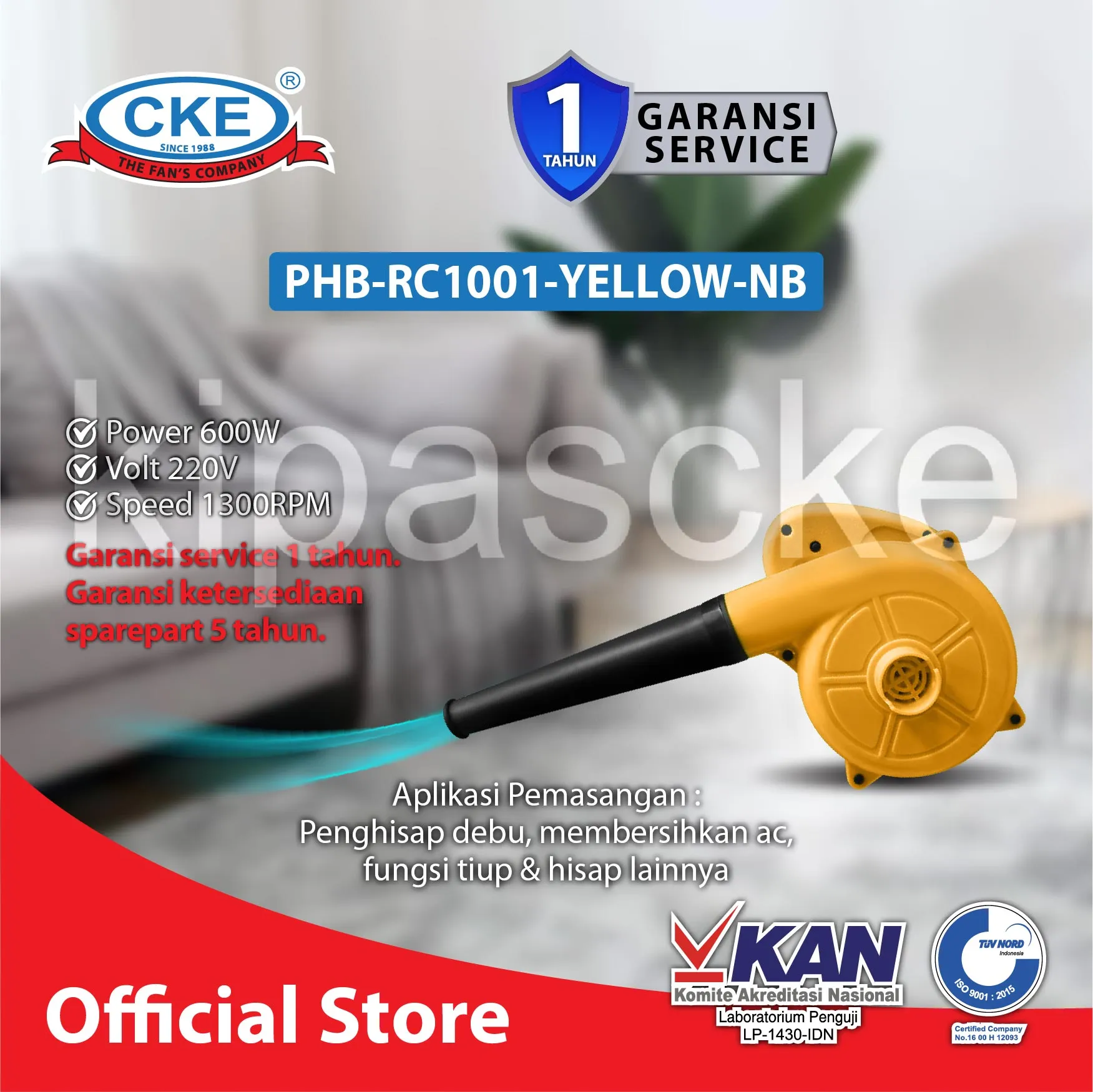 PHB-RC1001-YELLOW-NB | Handy Blower | KIPAS CKE
