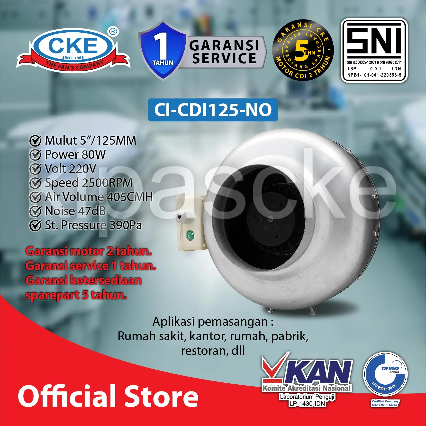 CI-CDI125-NO | Inline Duct | KIPAS CKE
