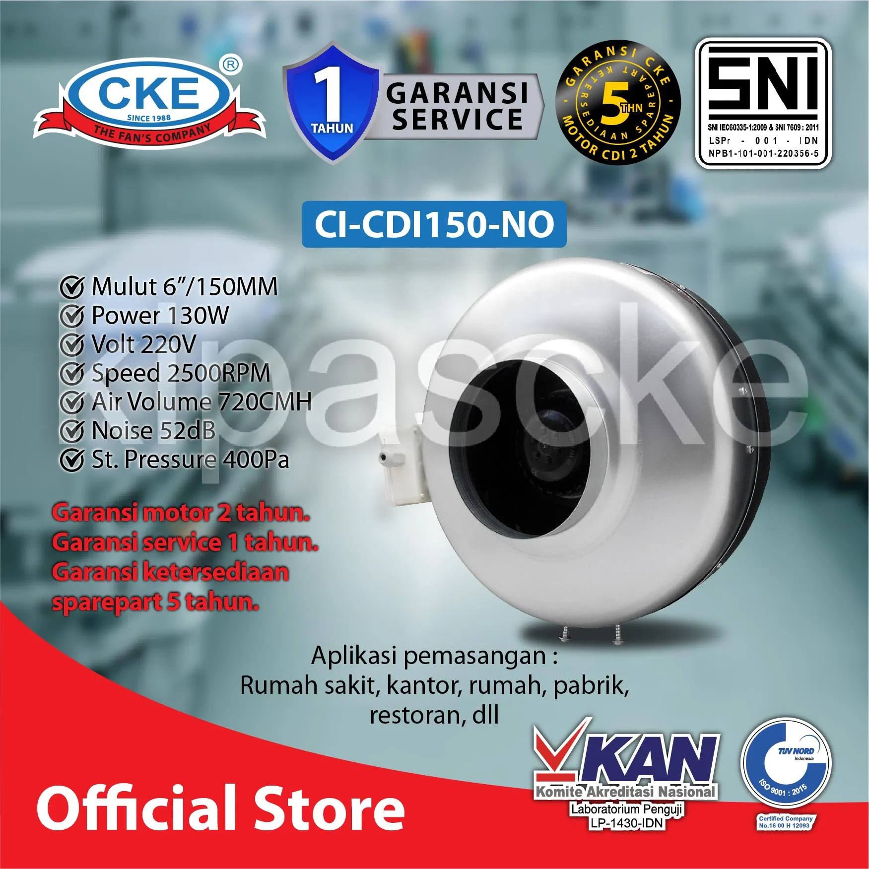 CI-CDI150-NO | Inline Duct | KIPAS CKE