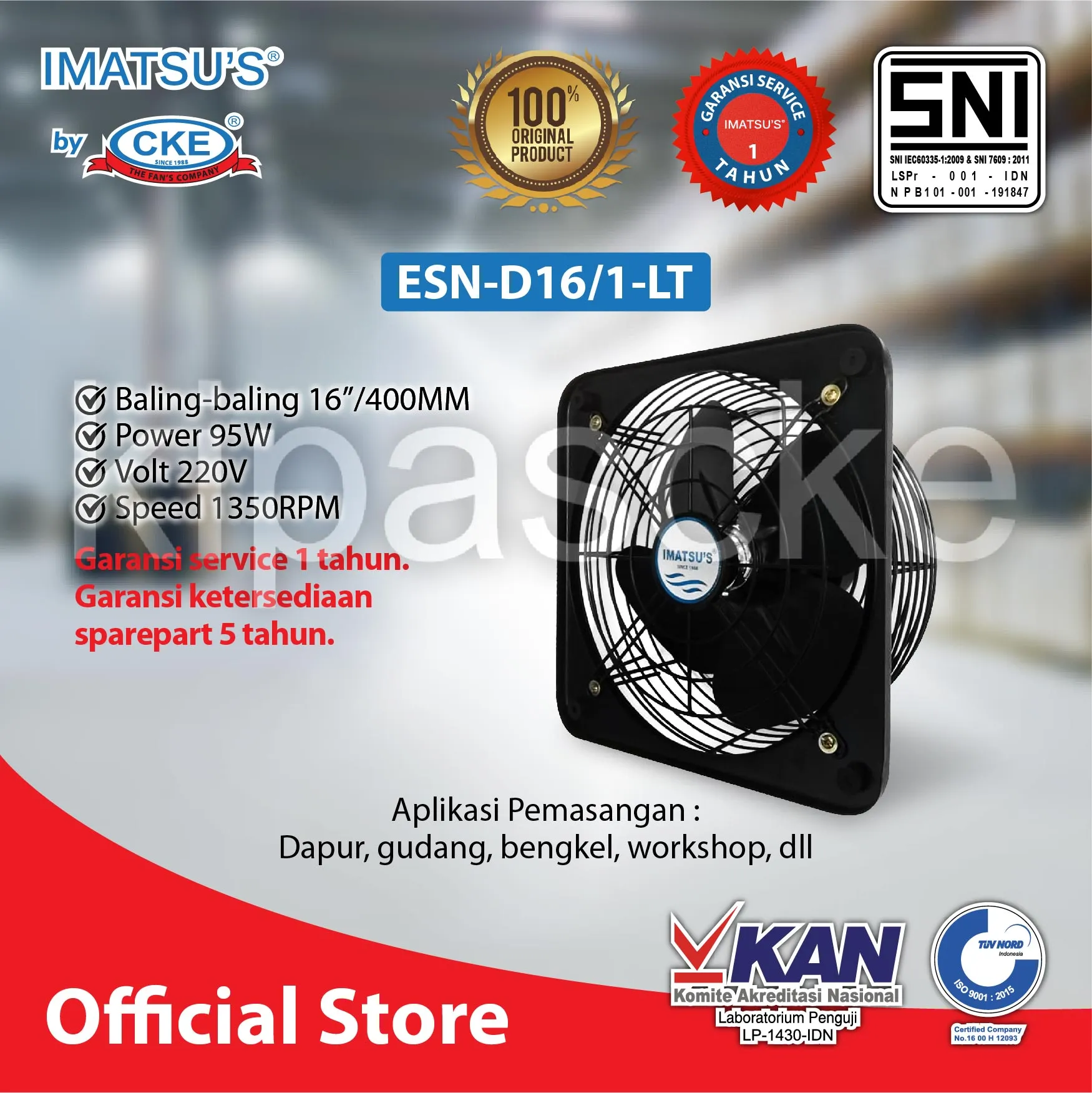 ESN-D16/1-LT | Exhaust Fan | KIPAS CKE