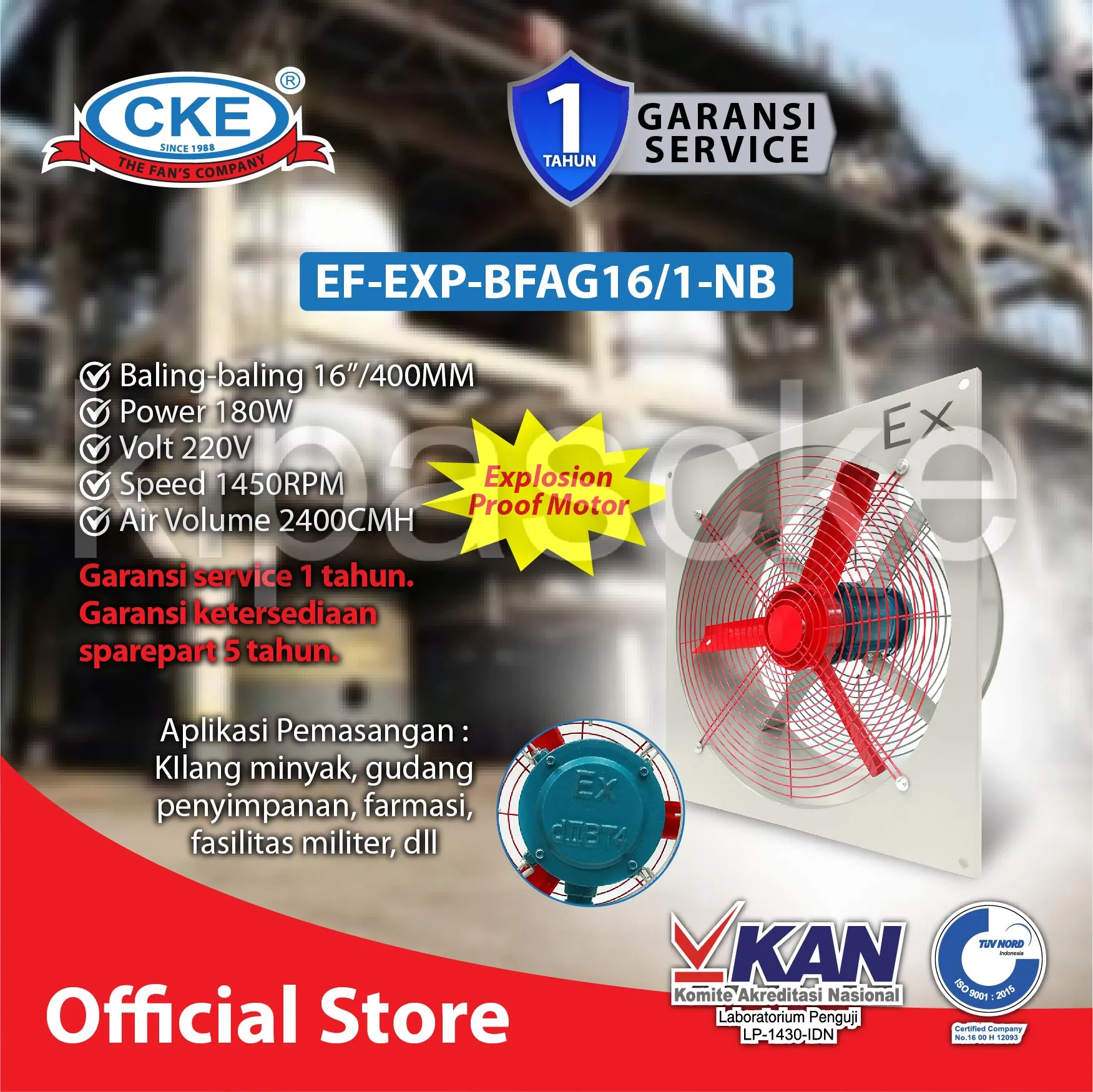 EF-EXP-BFAG16/1-NB | Exhaust Fan | KIPAS CKE