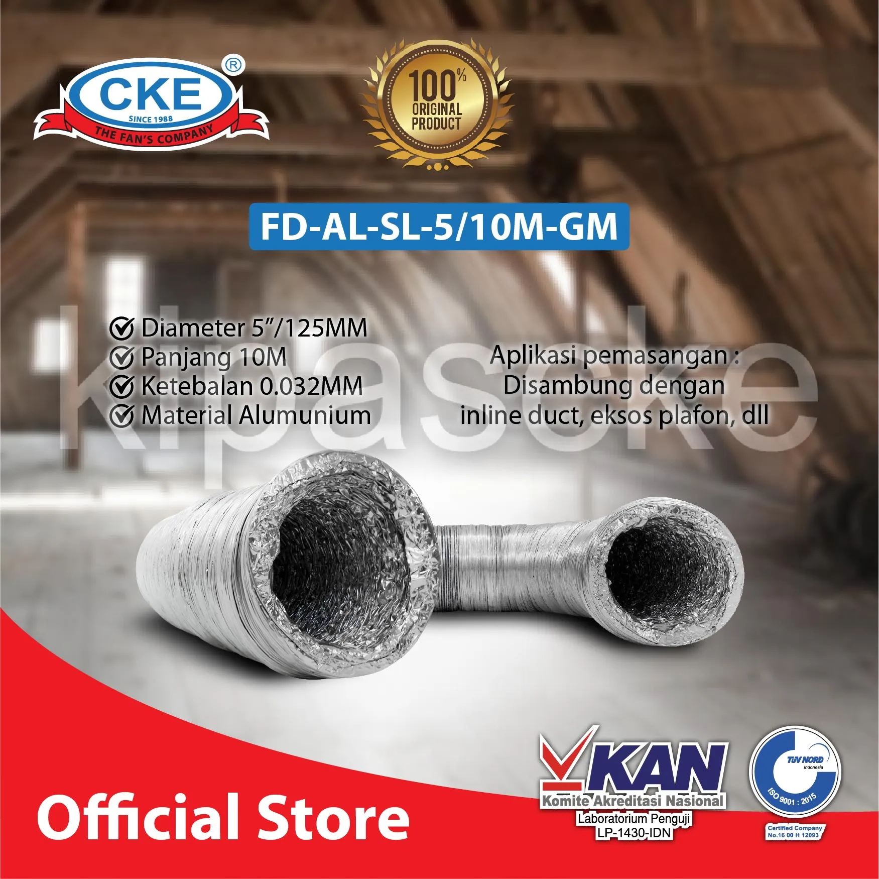 FD-AL-SL-5/10M-GM | Flexible Duct | KIPAS CKE