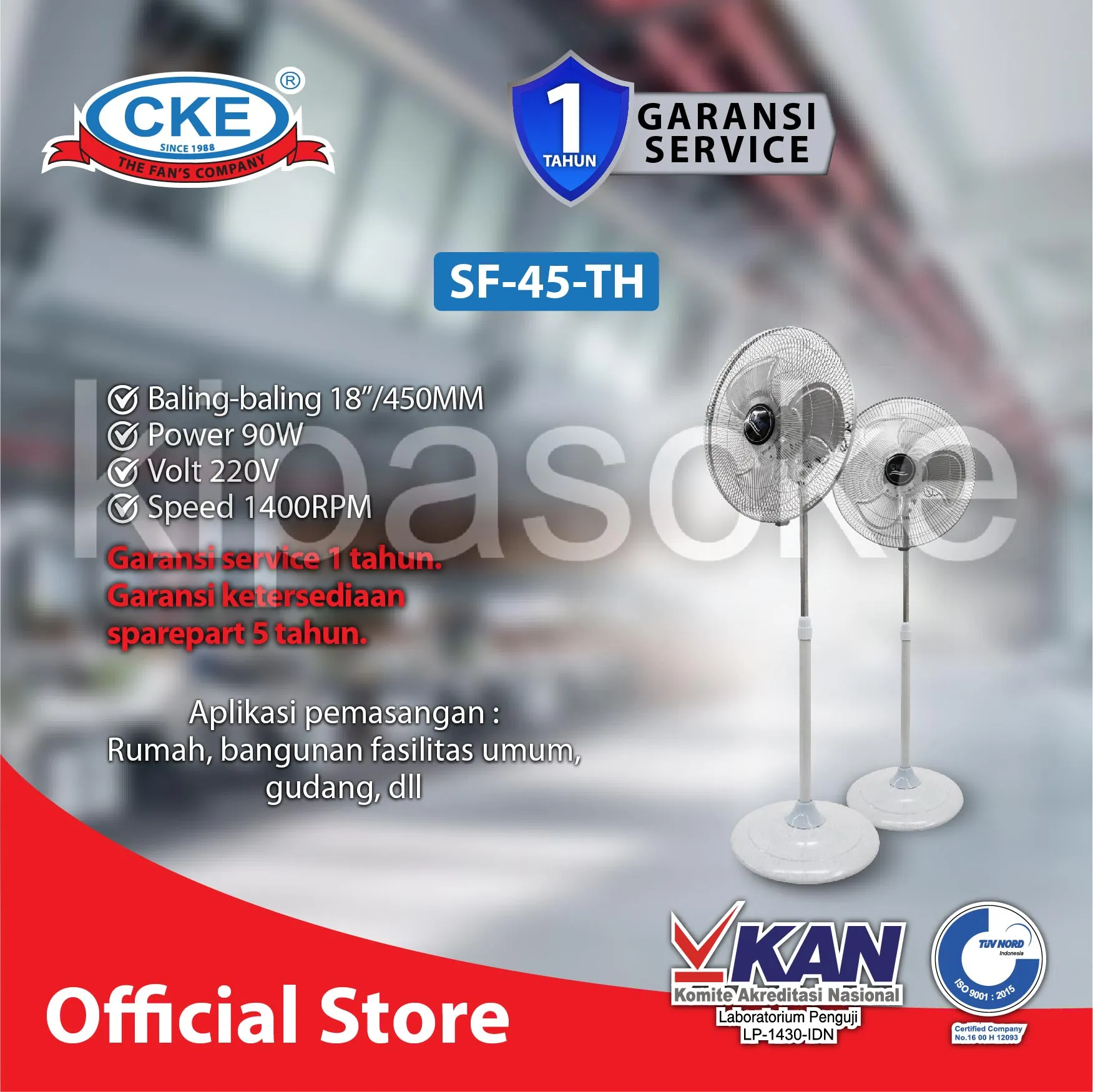 SF-45-TH | Stand Fan | KIPAS CKE