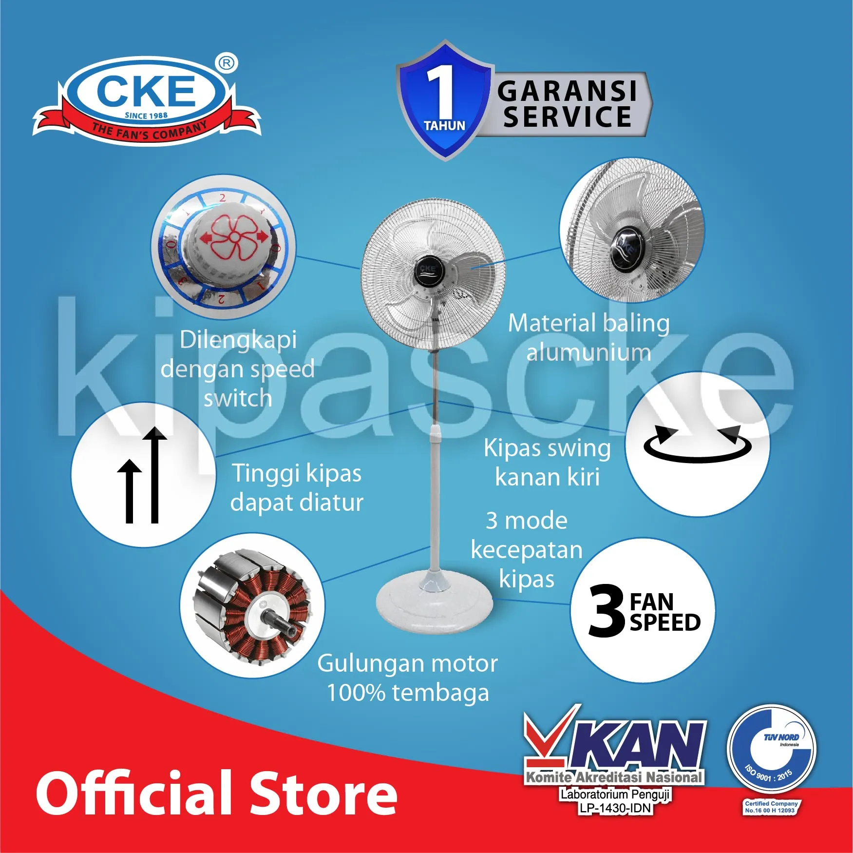 SF-45-TH | Stand Fan | KIPAS CKE