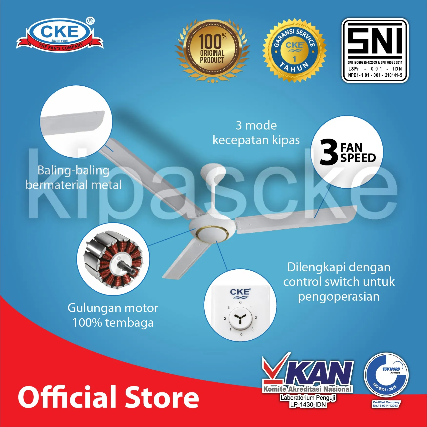 CLF-48-QJ-FC2001(K2) | Ceiling Fan | KIPAS CKE