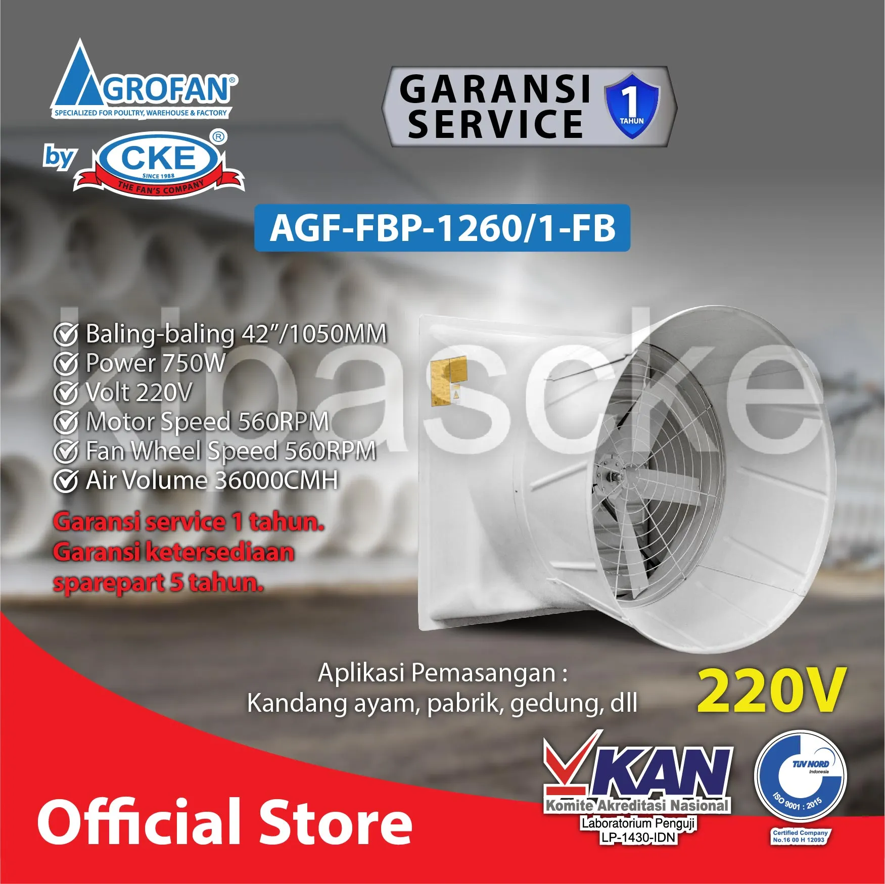 AGF-FBP-1260/1-FB | Cone Fan | KIPAS CKE