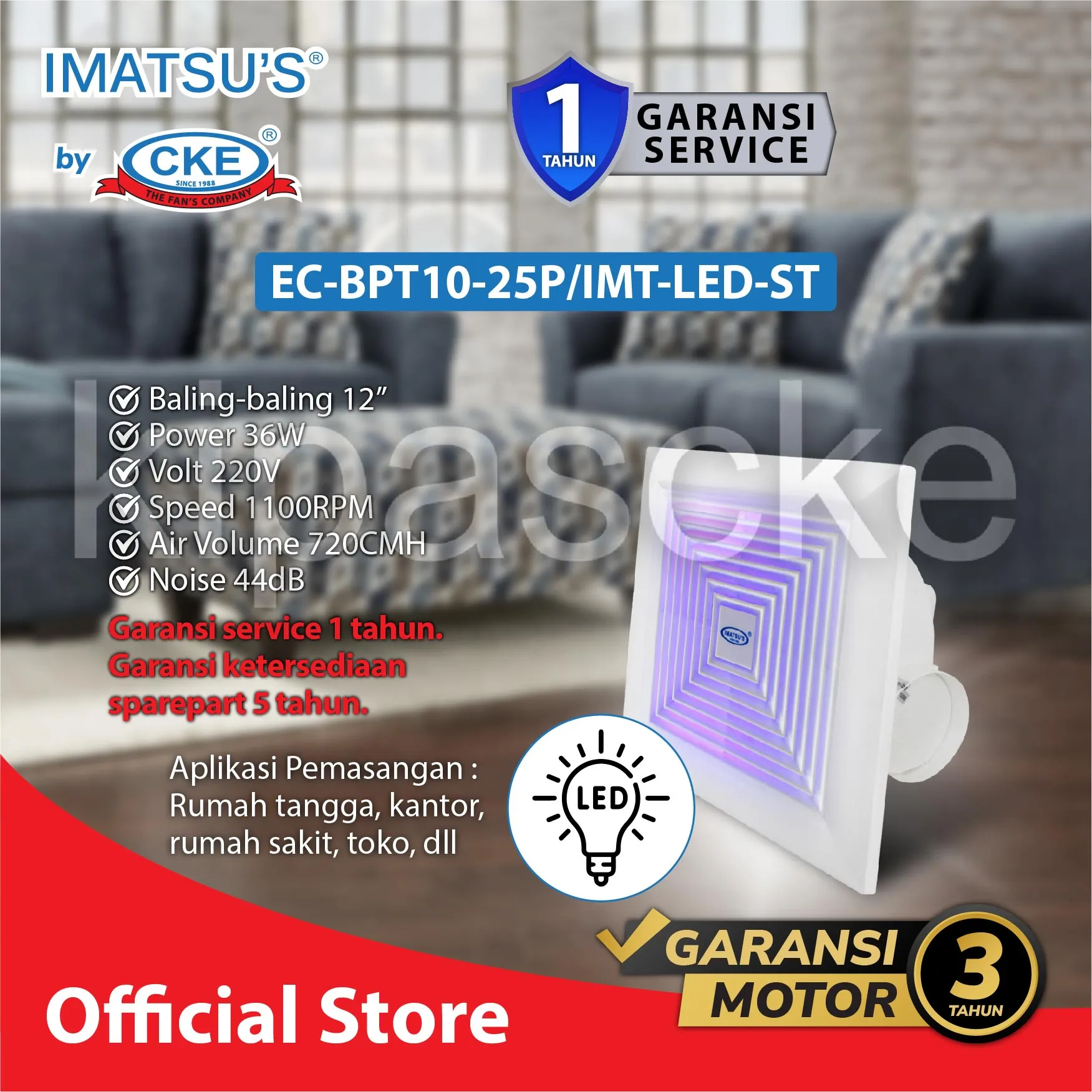 EC-BPT10-25P/IMT-LED-ST | Ceiling Duct | KIPAS CKE