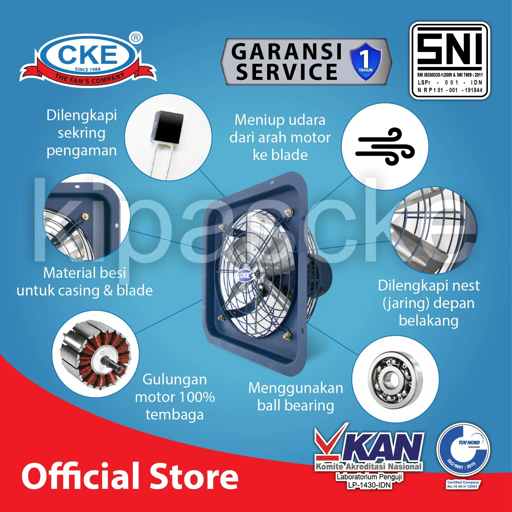 EFC-16/1-YL | Exhaust Fan | KIPAS CKE