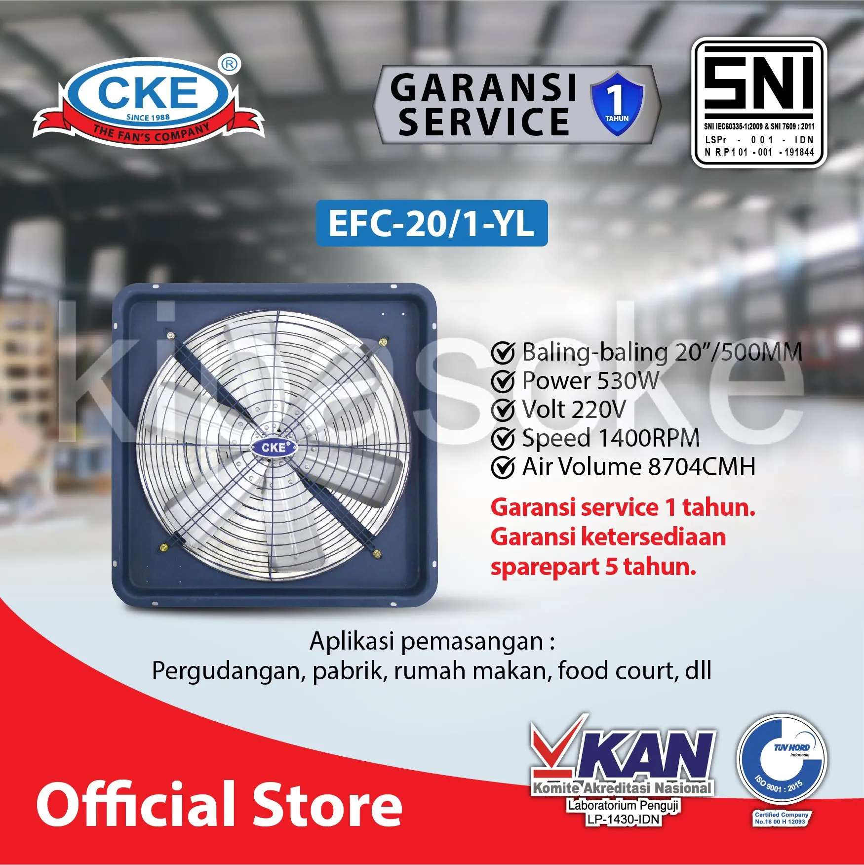 EFC-20/1-YL | Exhaust Fan | KIPAS CKE