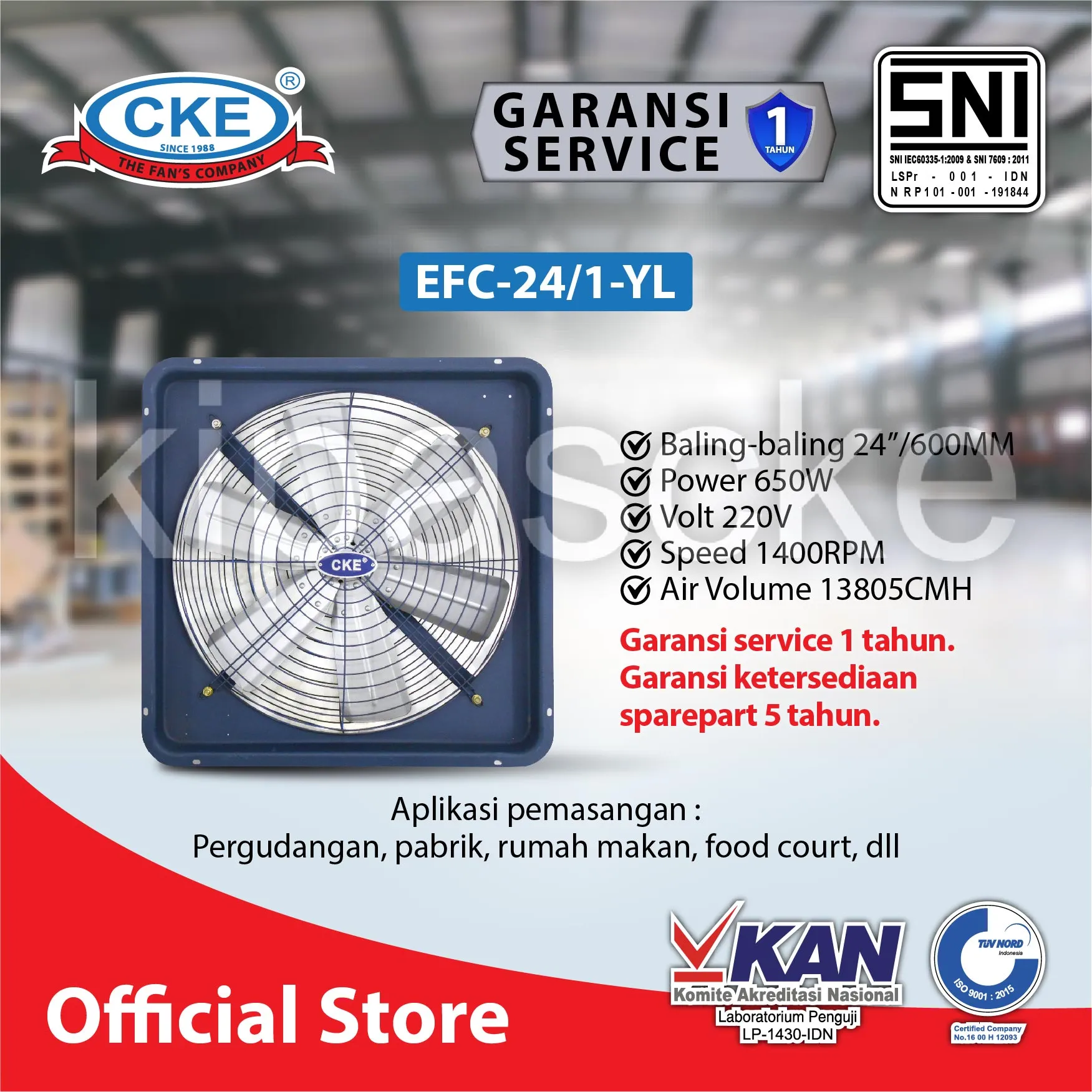 EFC-24/1-YL | Exhaust Fan | KIPAS CKE