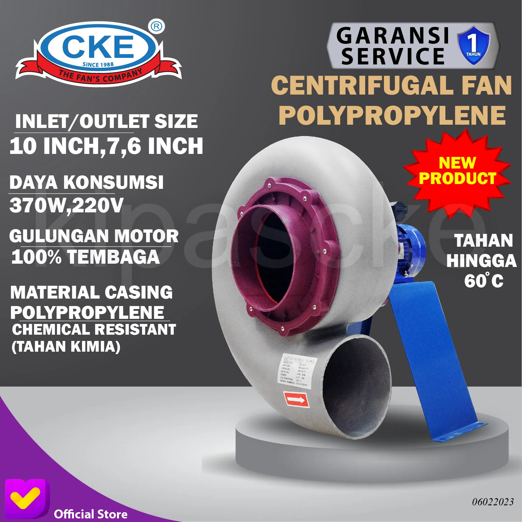 CF-PP-FC250R/0.37/4P-NO | Centrifugal Fan | KIPAS CKE